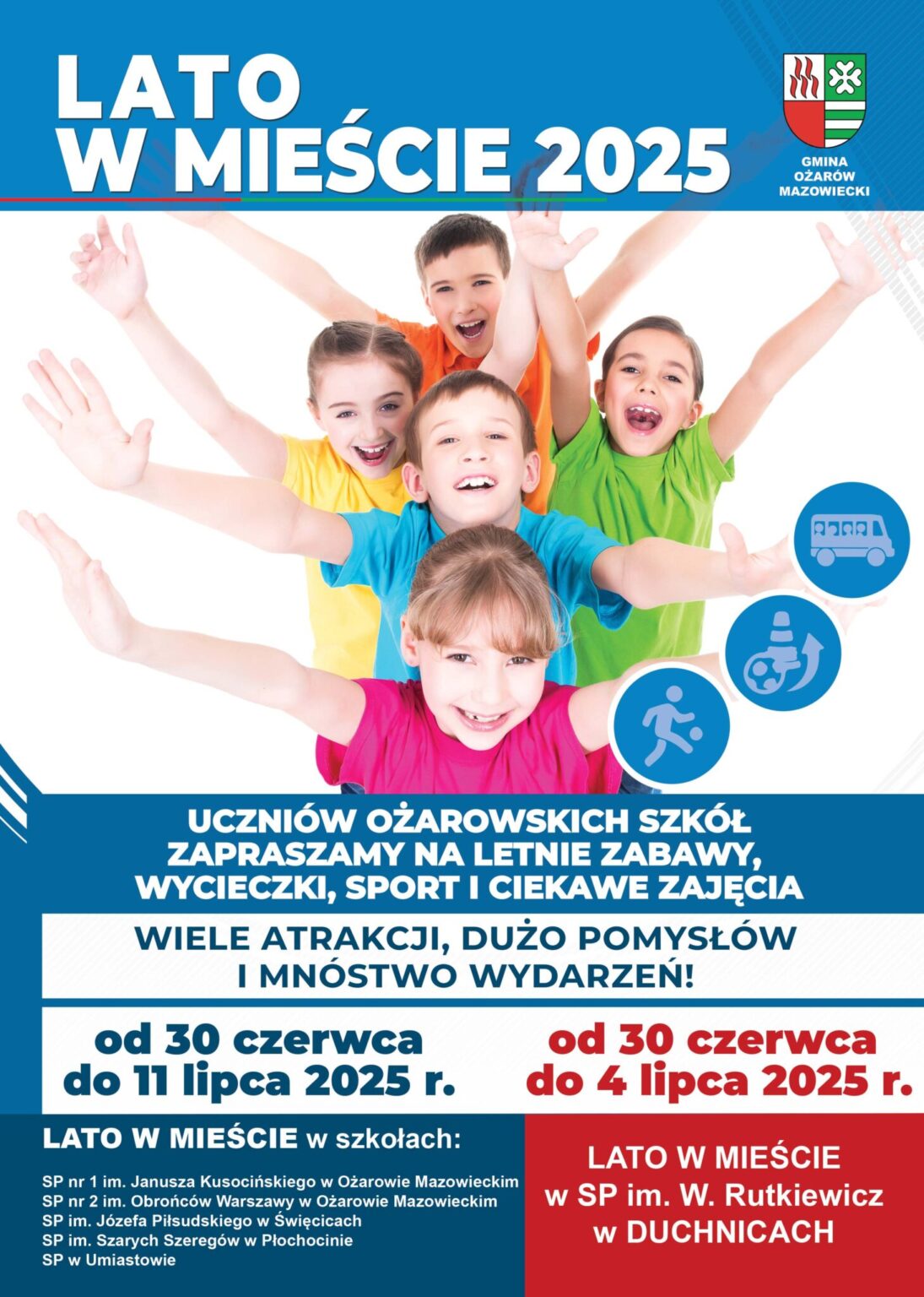 Lato w mieście 2025 : Serwis Gminy Ożarów Mazowiecki